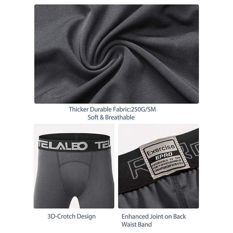 TELALEO 1/2/3 Pack Boys’ Youth Compression Leggings Pants Tights ...
