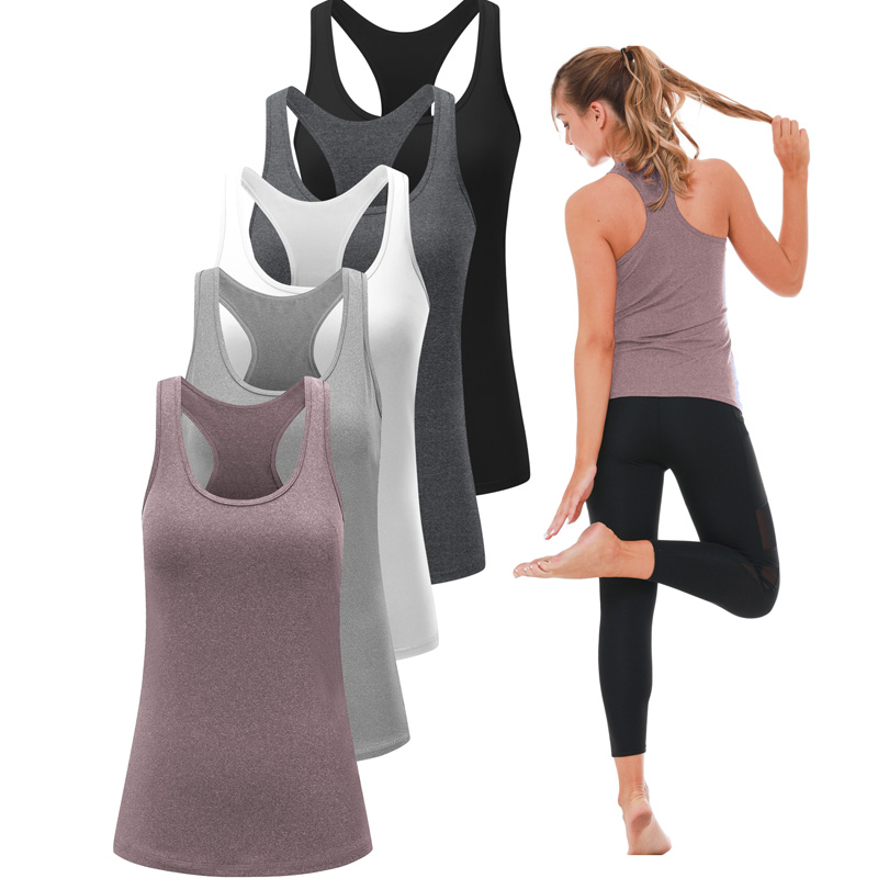 6 or 5 Pack Workout Tank Tops for Women, Athletic Racerback Sports Tank ...