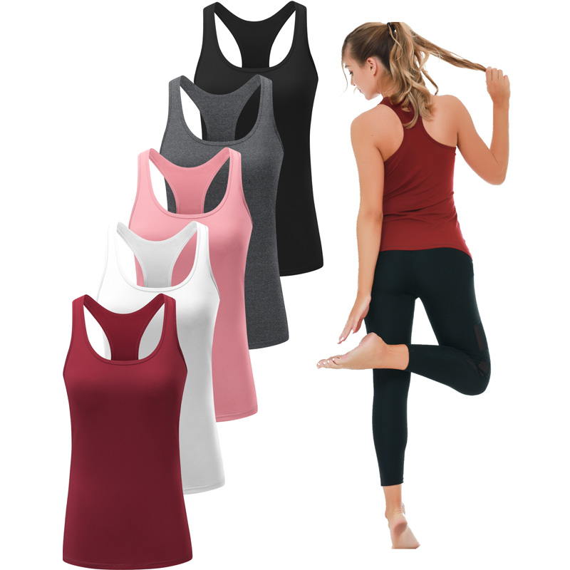 6 or 5 Pack Workout Tank Tops for Women, Athletic Racerback Sports Tank ...