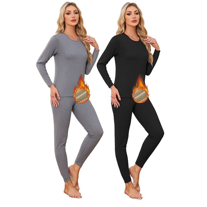 TELALEO 2 Sets Women’s Thermal Underwear Long Johns Double-Sided Fleece ...